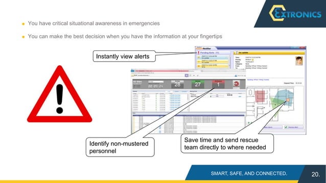 Extronics AeroScout Automatic Mustering & Evacuation Monitoring Solutions | PPT