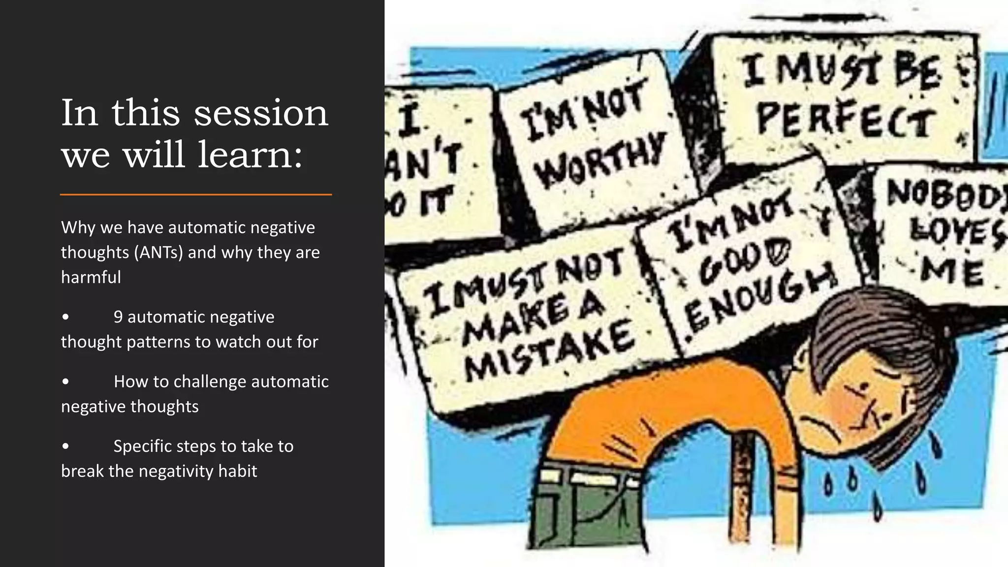 Automatic negative thoughts (ANTs) | PPTX