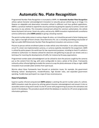 Automatic number plate recognition | PDF