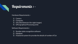 Automatic number plate recognition (anpr) | PPTX