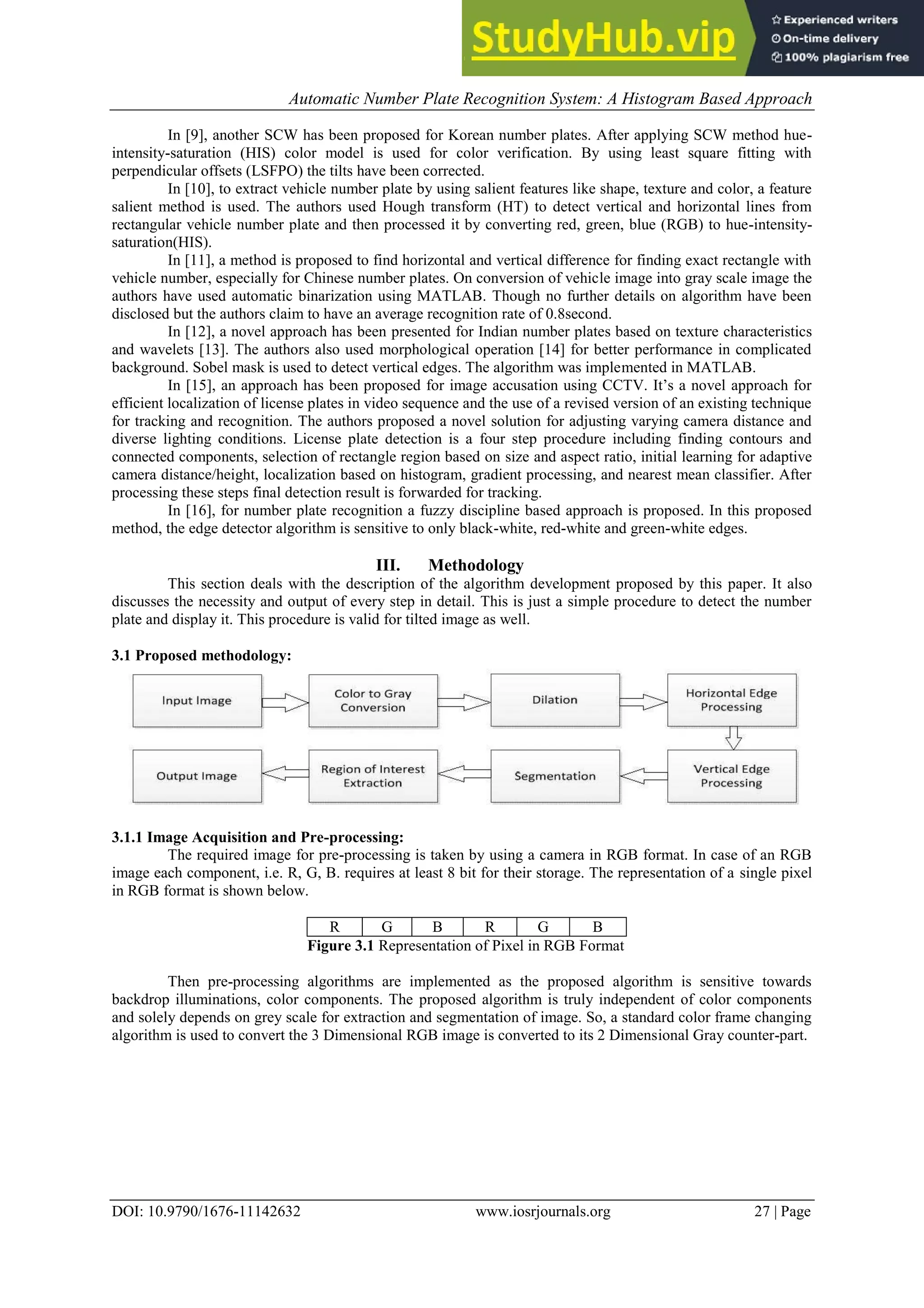 Automatic Number Plate Recognition System A Histogram Based Approach | PDF