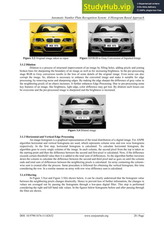 Automatic Number Plate Recognition System A Histogram Based Approach | PDF