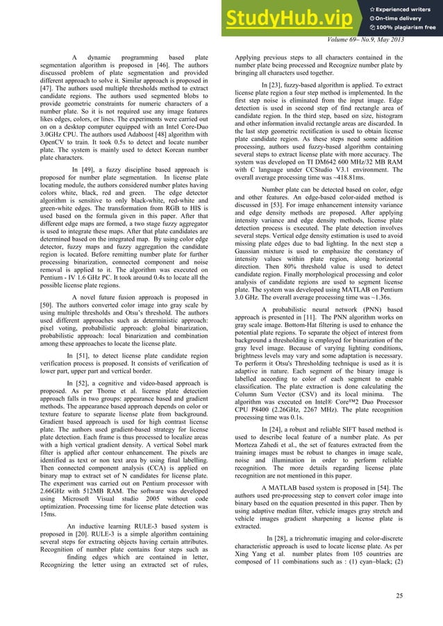 Automatic Number Plate Recognition System (ANPR) A Survey.pdf | Auto ...