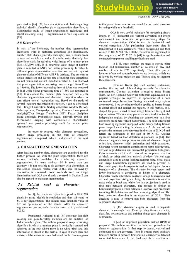 Automatic Number Plate Recognition System (ANPR) A Survey.pdf | Auto Type | Automotive