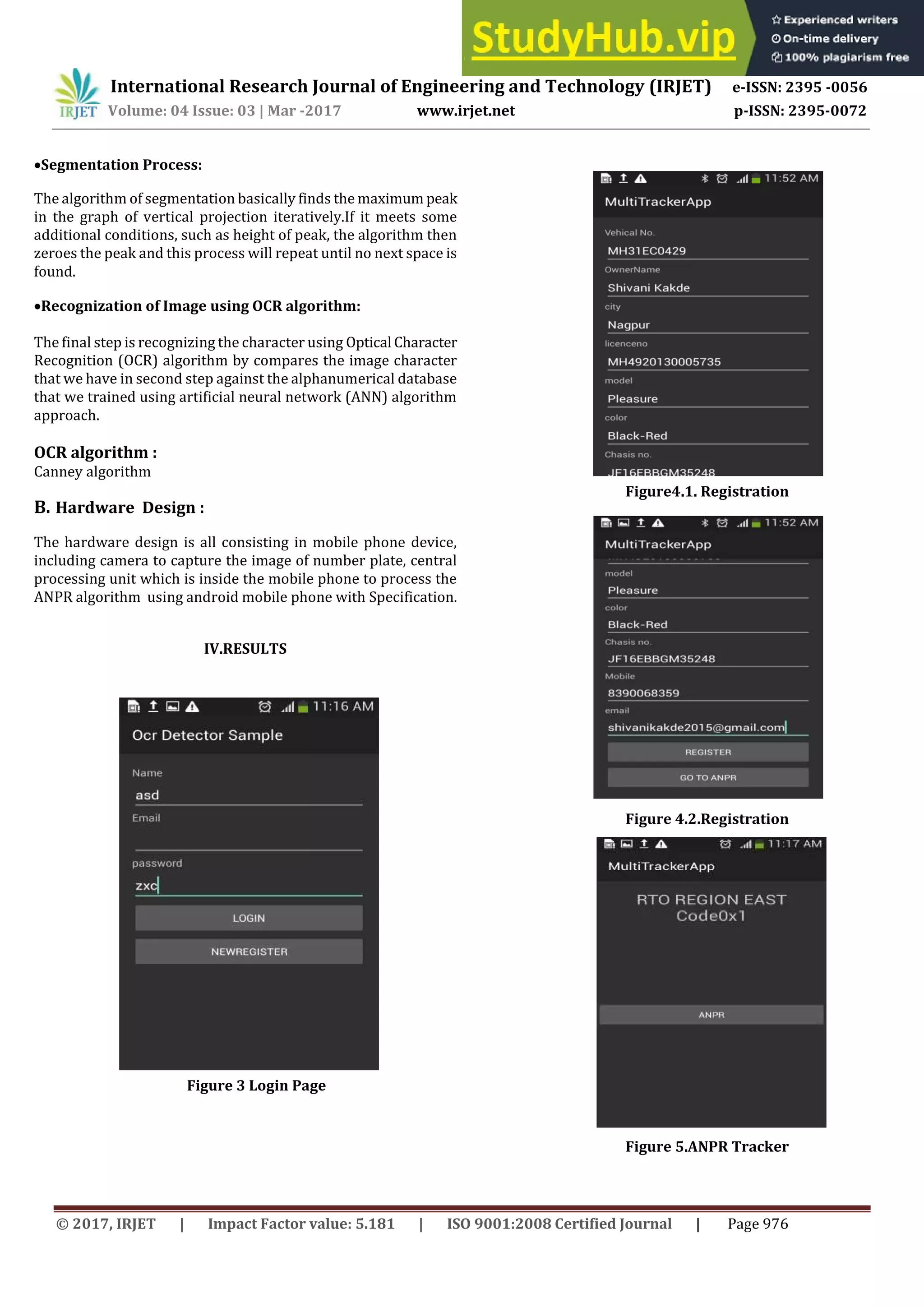 AUTOMATIC NUMBER PLATE RECOGNITION SYSTEM THROUGH SMART PHONE USING ...