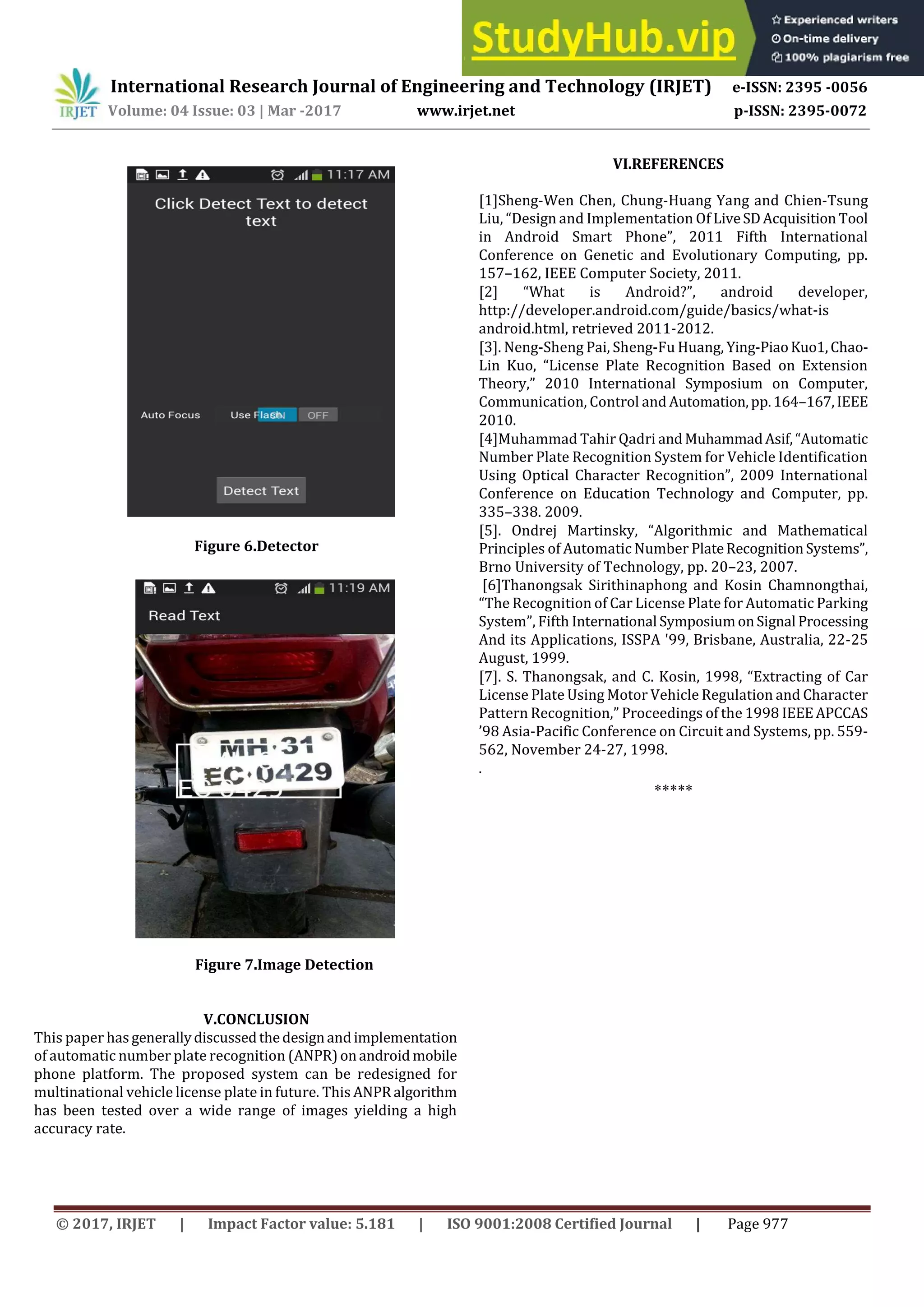 AUTOMATIC NUMBER PLATE RECOGNITION SYSTEM THROUGH SMART PHONE USING ...
