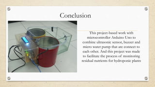 Automatic nutritioning plant with Arduino UNO | PPT