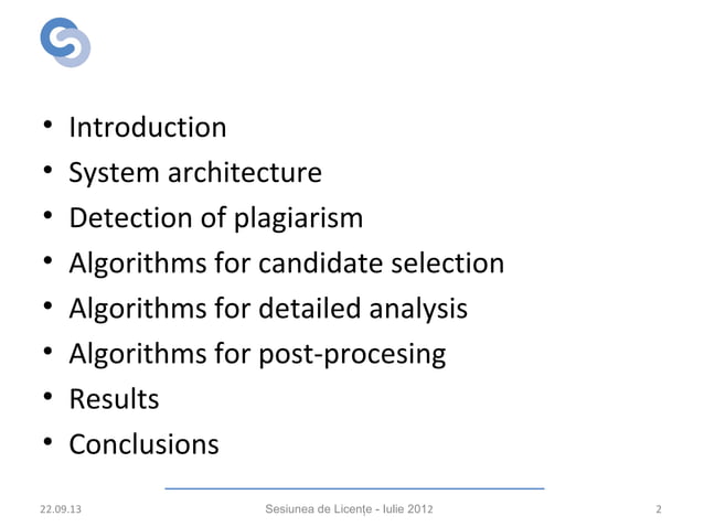 Automatic Plagiarism Detection System For Specialized Corpora Ppt