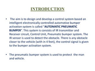 Automatic pneumatic brake & bumper for 4 wheelar ppt | PPTX