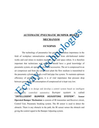 Automatic pneumatic bumper adjust mechanism | PDF