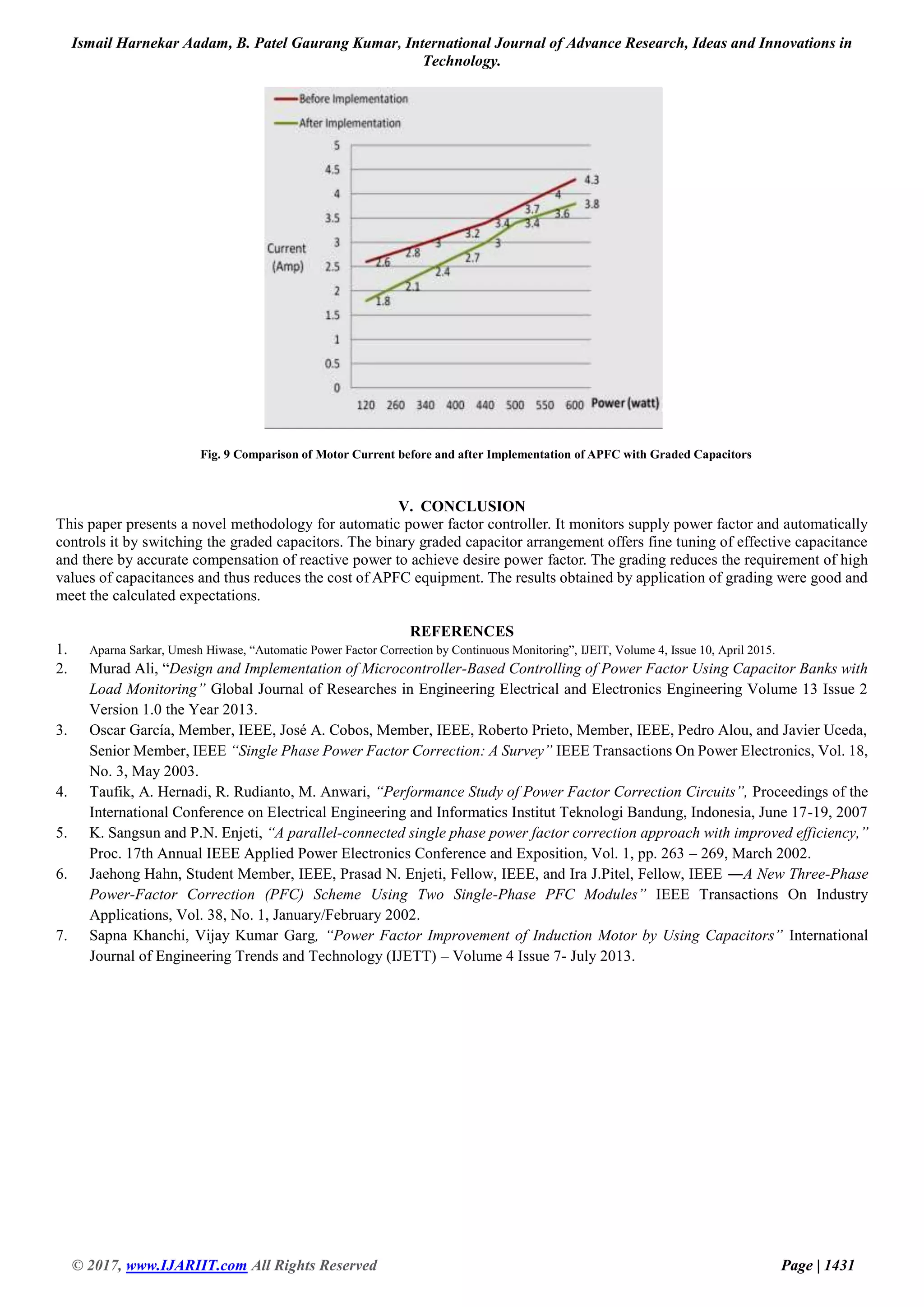 Automatic power factor correction by fine tuning of graded capacitors | PDF