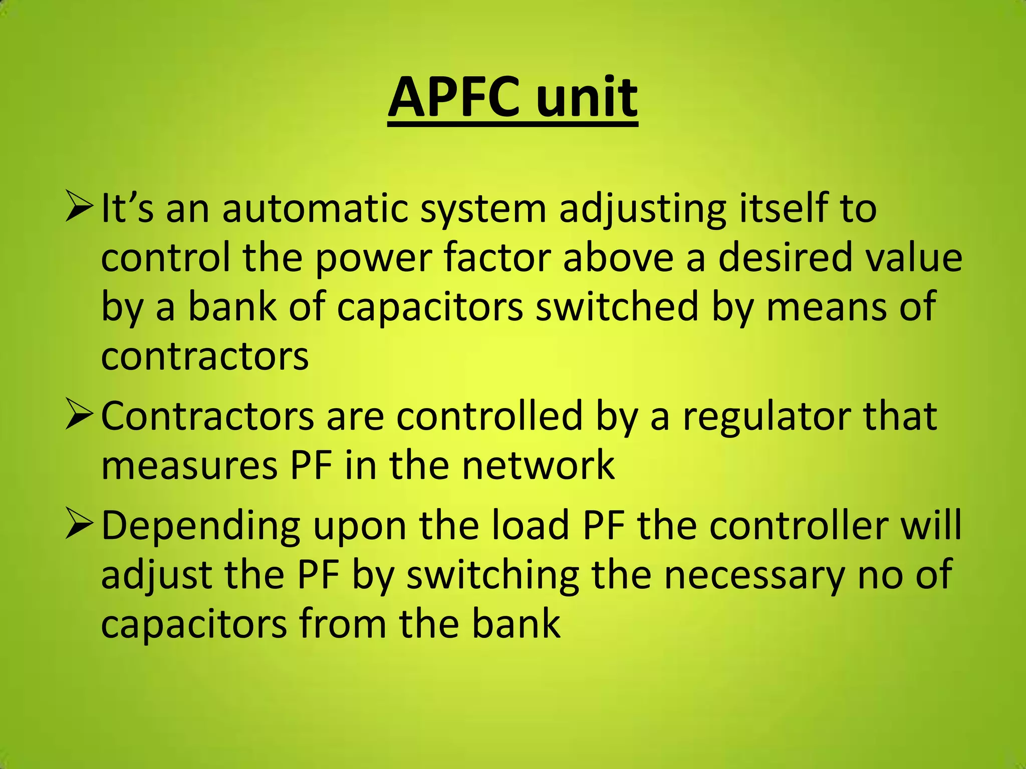 Automatic power factor correction unit | PPTX