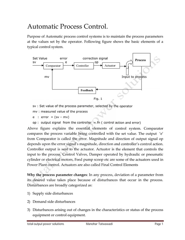 Automatic process control in TPS | PDF