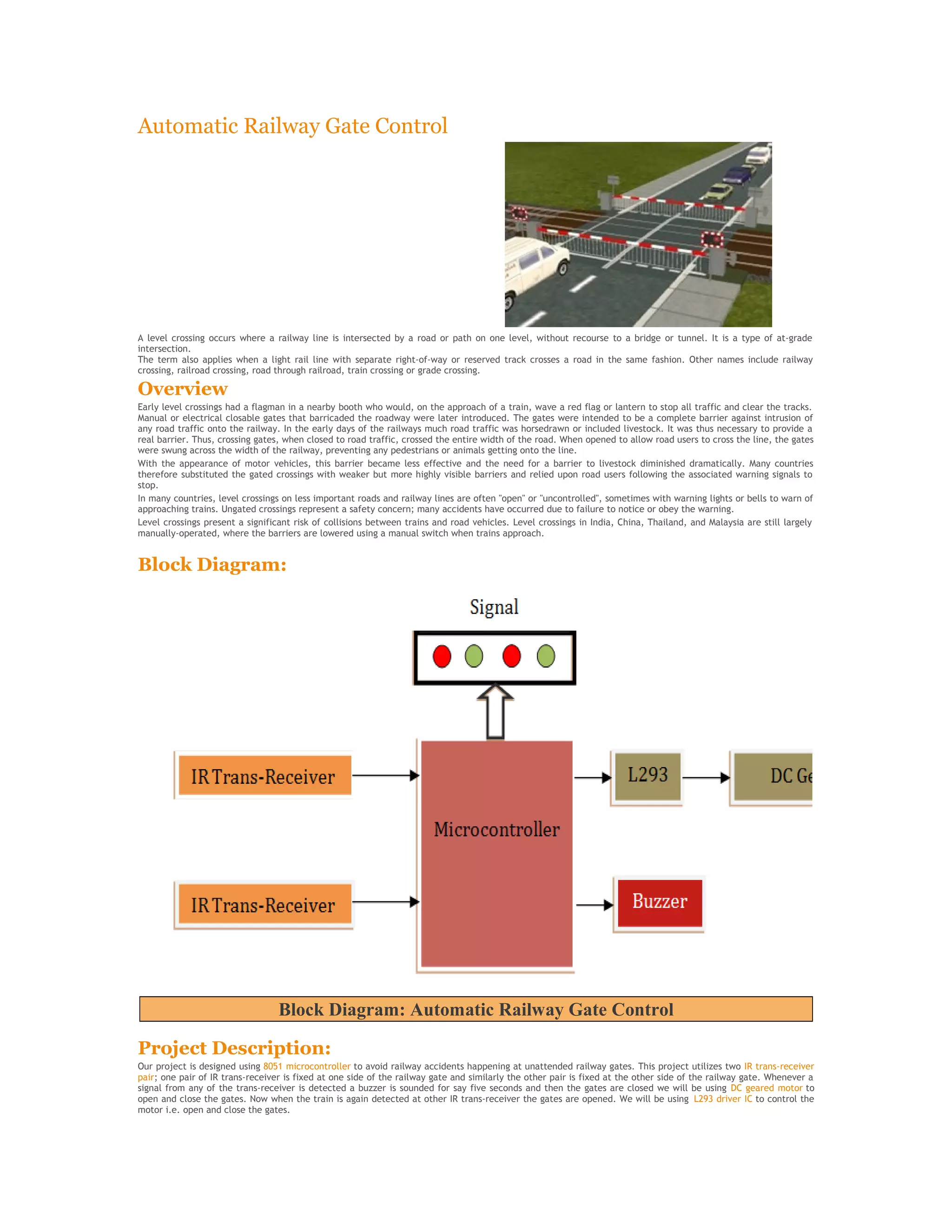 Automatic railway gate control | DOC