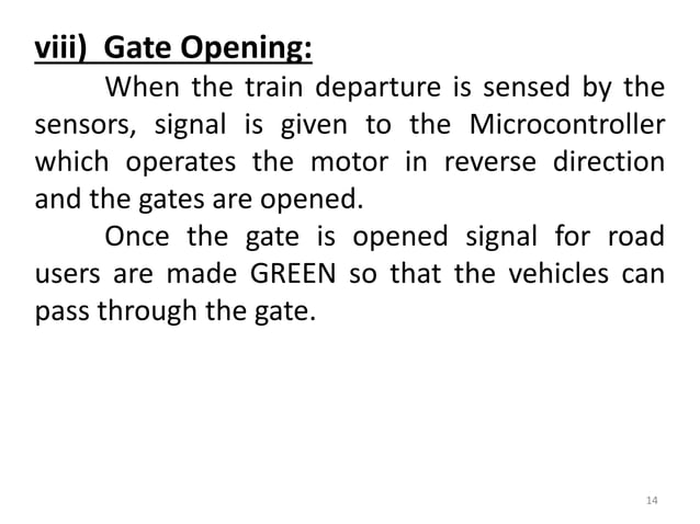 Automatic railway gate control | PPT | Free Download