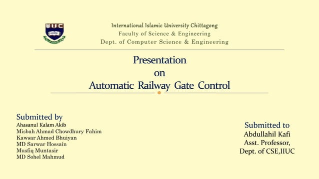Automatic Railway Gate Control System With Arduino Ppt 