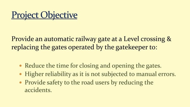 Automatic Railway Gate Control System with Arduino | PPTX | Rail Travel ...