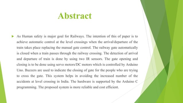 Automatic railway gate control using arduino uno | PPTX