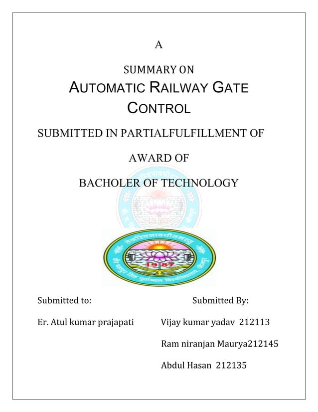 Automatic railway gate using pic 16f877a | PDF