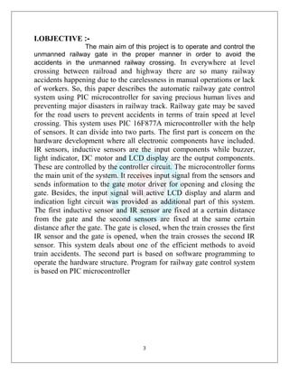 Automatic railway gate using pic 16f877a | PDF