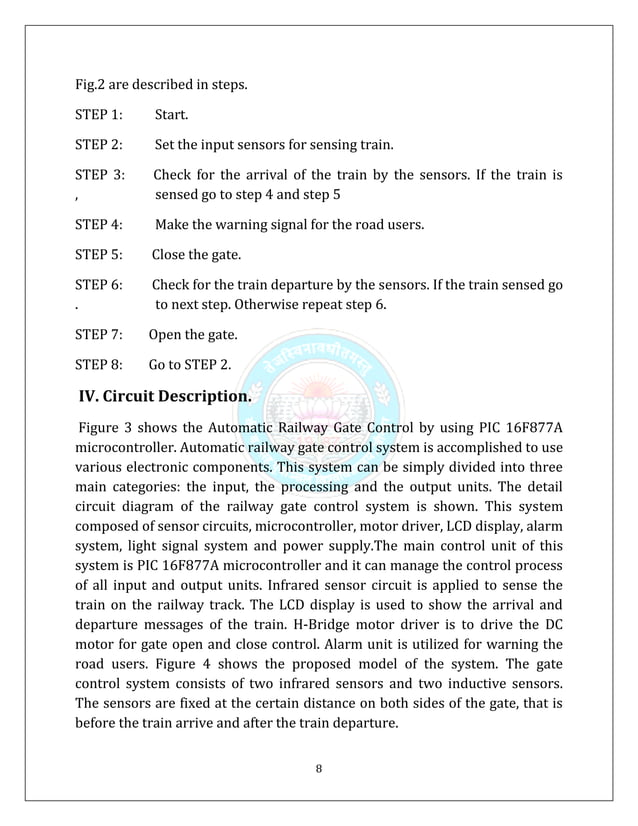 Automatic railway gate using pic 16f877a | PDF