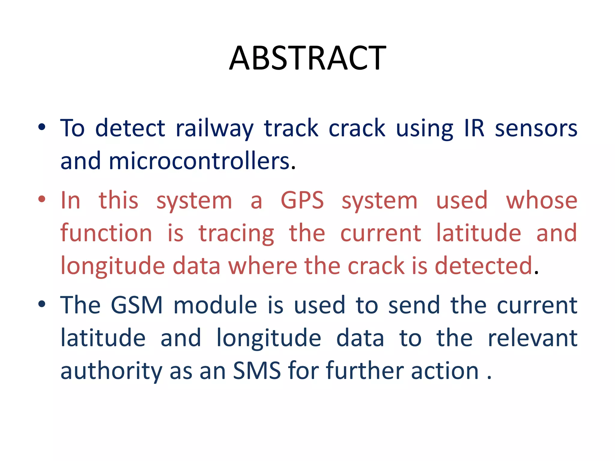 Automatic railway track crack detector | PPTX