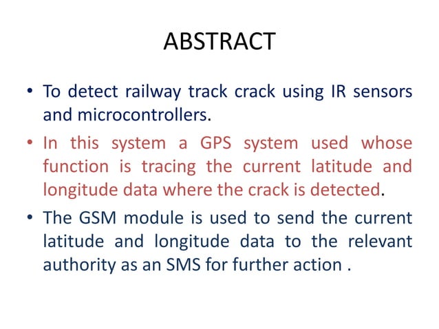 Automatic railway track crack detector | PPTX