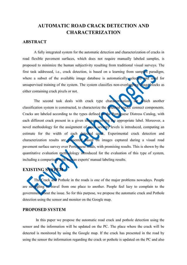 Automatic Road Crack Detection And Characterization Docx