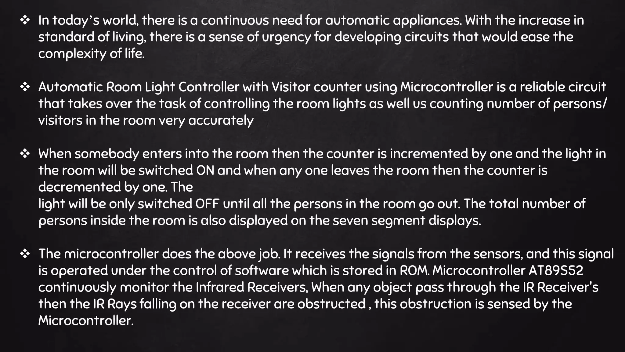Automatic room light controller | PPTX