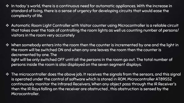 Automatic room light controller | PPTX