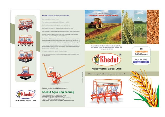 Automatic Seed Drill - Khedut Brochure | PDF