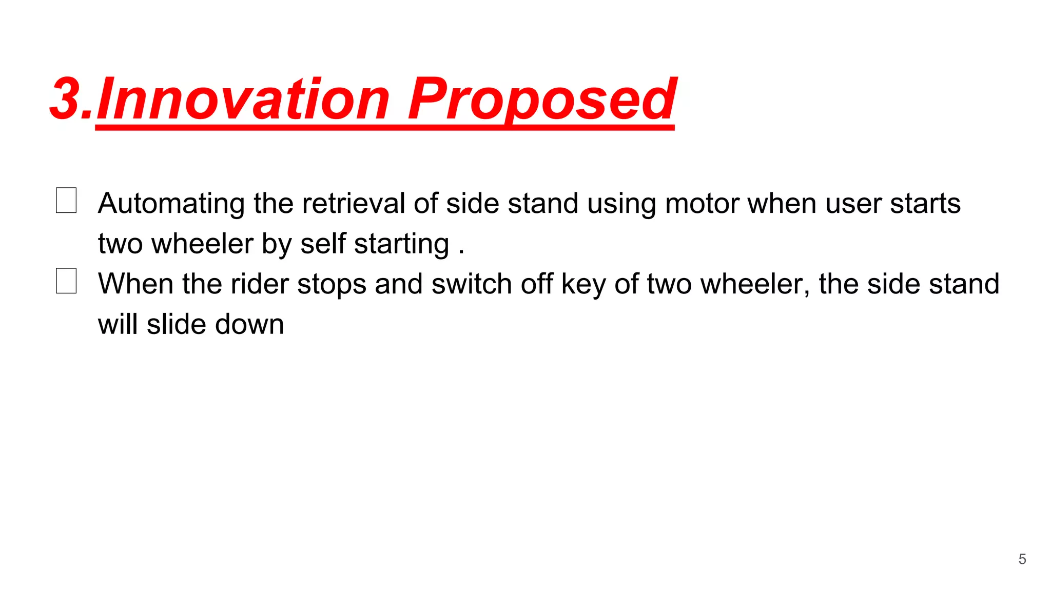 Automatic side stand for two wheelers | PPTX