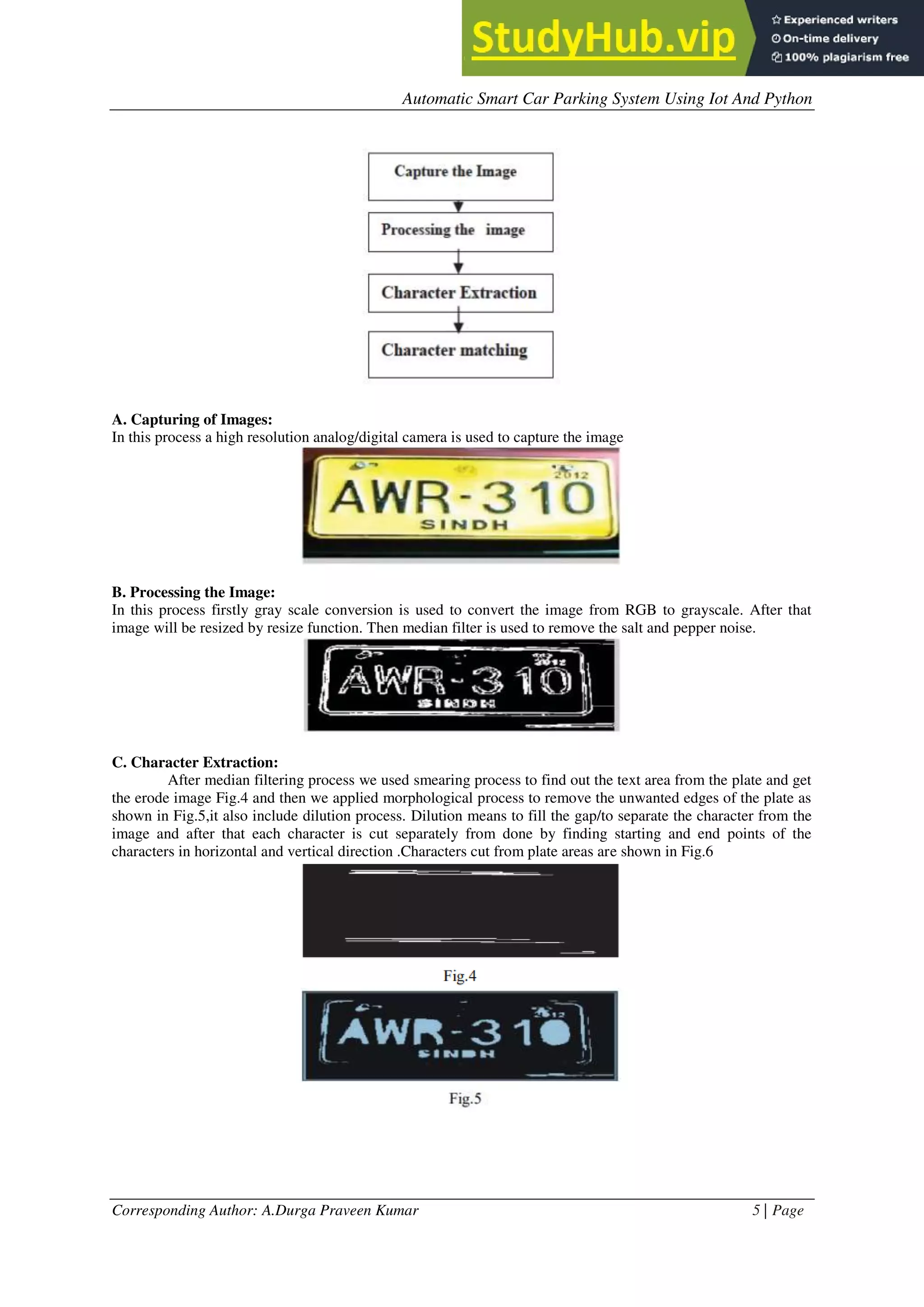 Automatic Smart Car Parking System Using Iot And Python Pdf Internet Computing