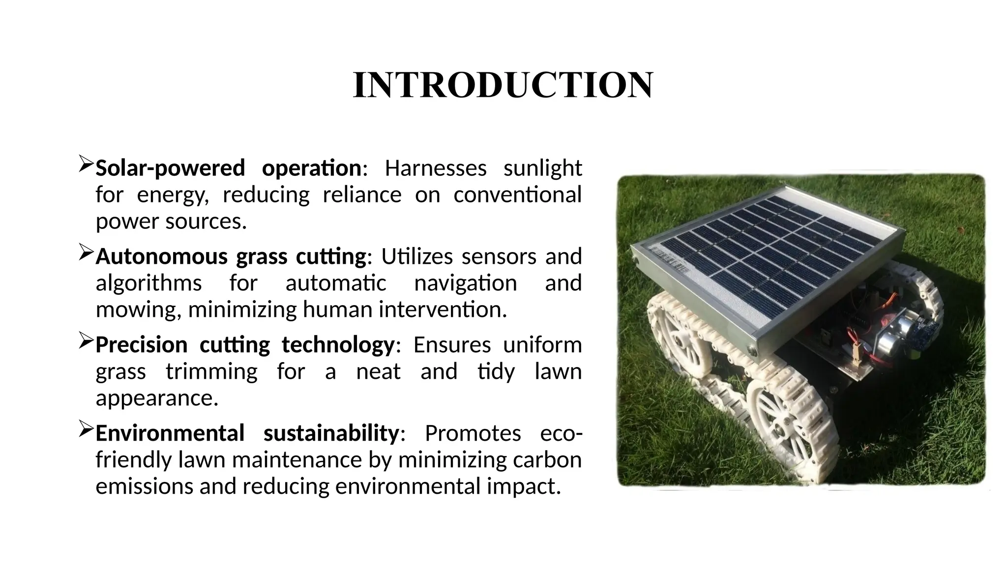 AUTOMATIC SOLAR GRASS CUTTER using .pptx