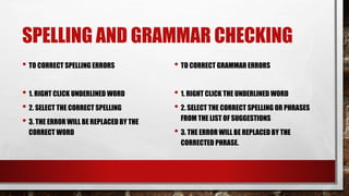 Automatic spelling and grammar checking.pptx | Computing | Technology & Computing