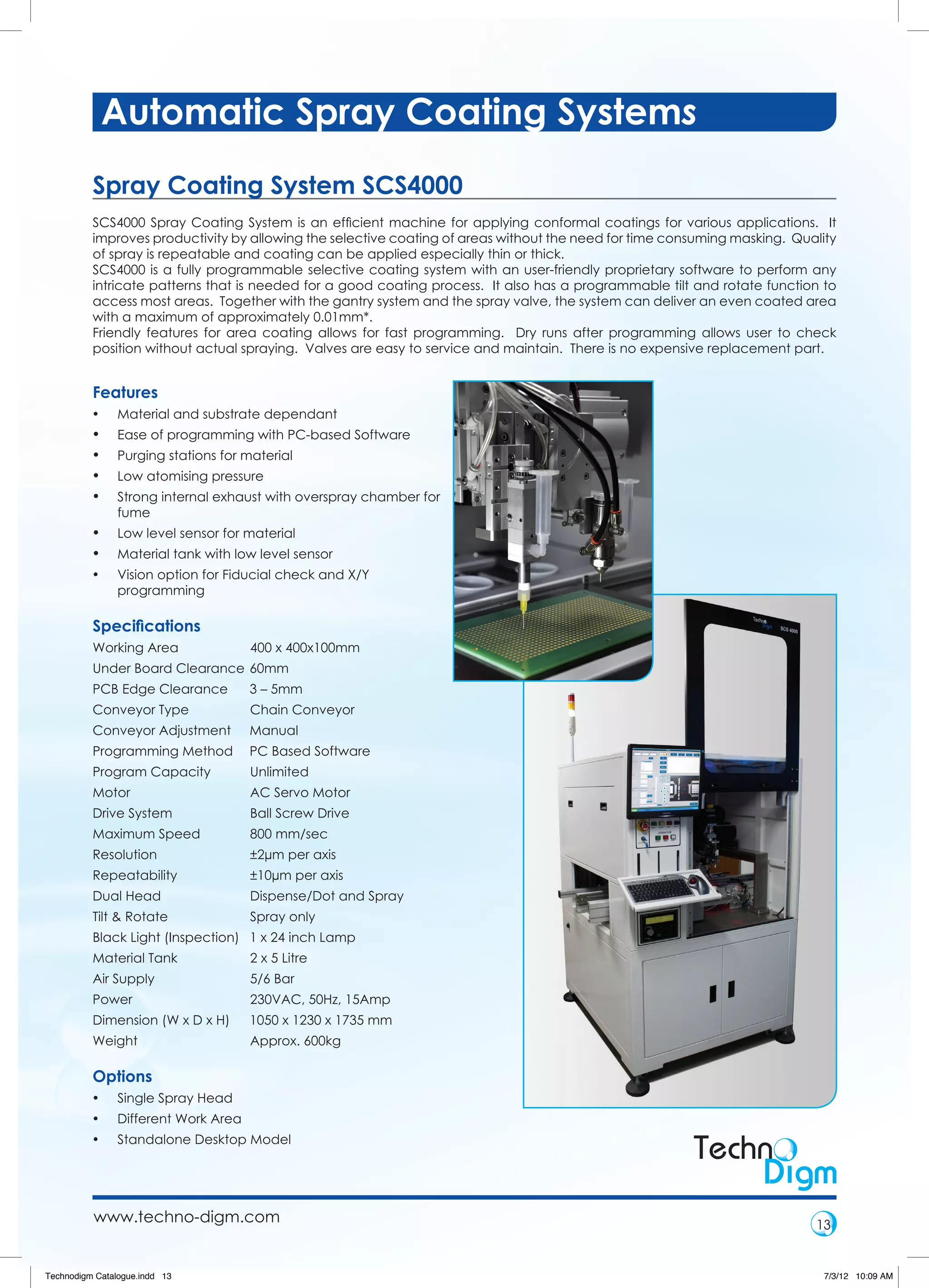 Automatic Spray Coating System - Technodimg Innovation | PDF