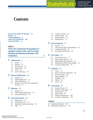 Automatic Sprinkler Systems For Residential Accupancies Handbook | PDF