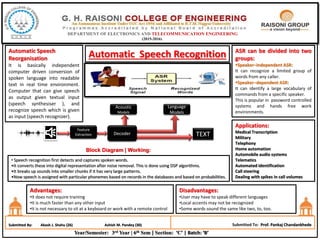 Automatic Speech Recognition | PPT