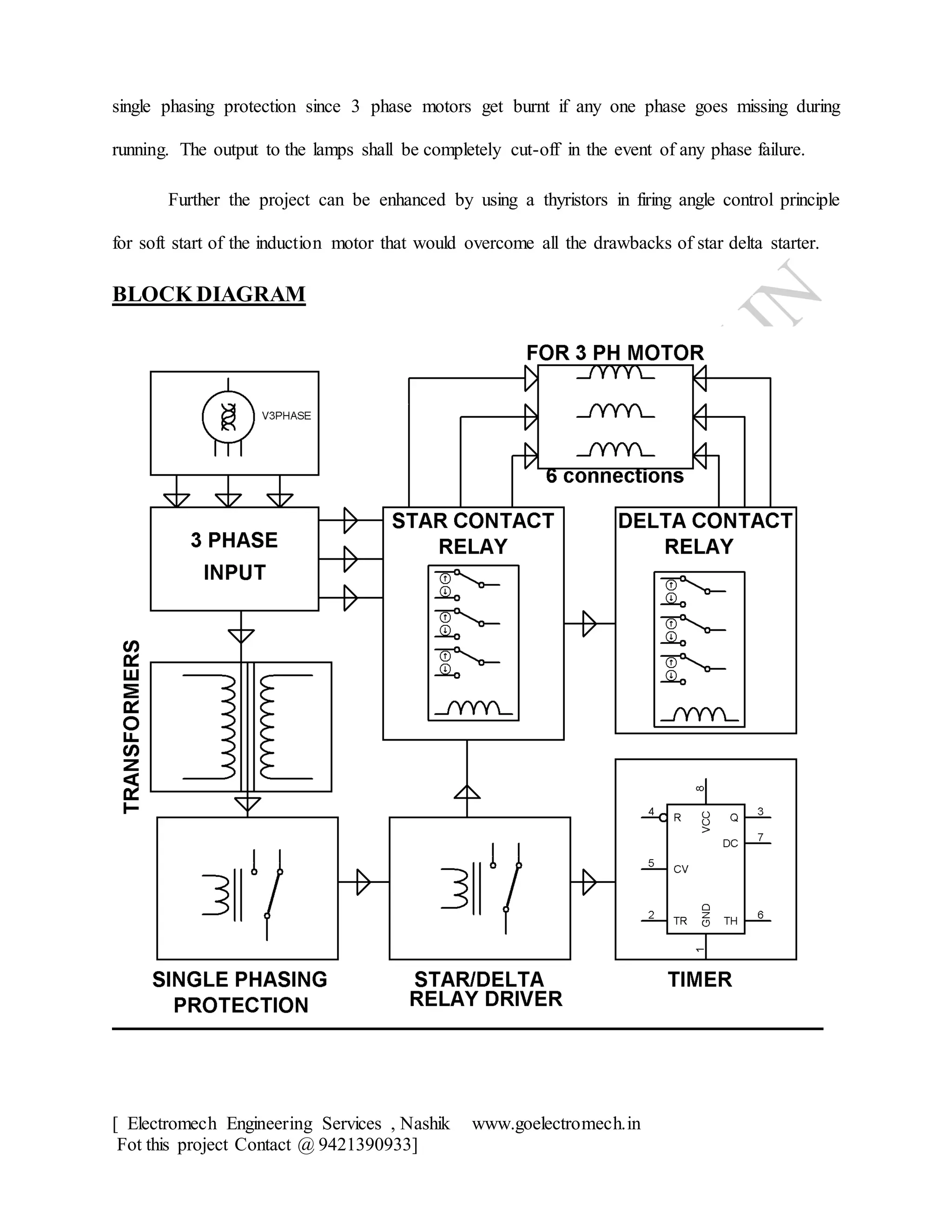 Automatic star delta starter using relays and adjustable 14000 | DOCX