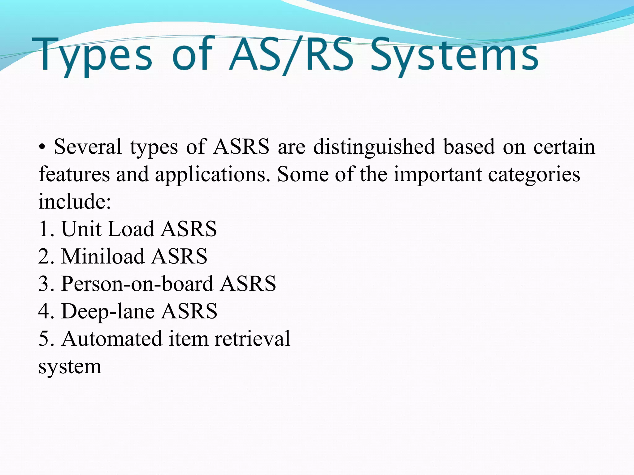 Automatic storage and retrieval system | PPT