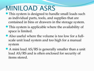 Automatic storage and retrieval system | PPT