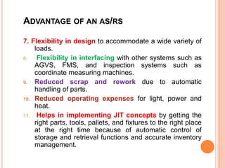 Automatic storage and retrieval system(as & rs) | PPTX