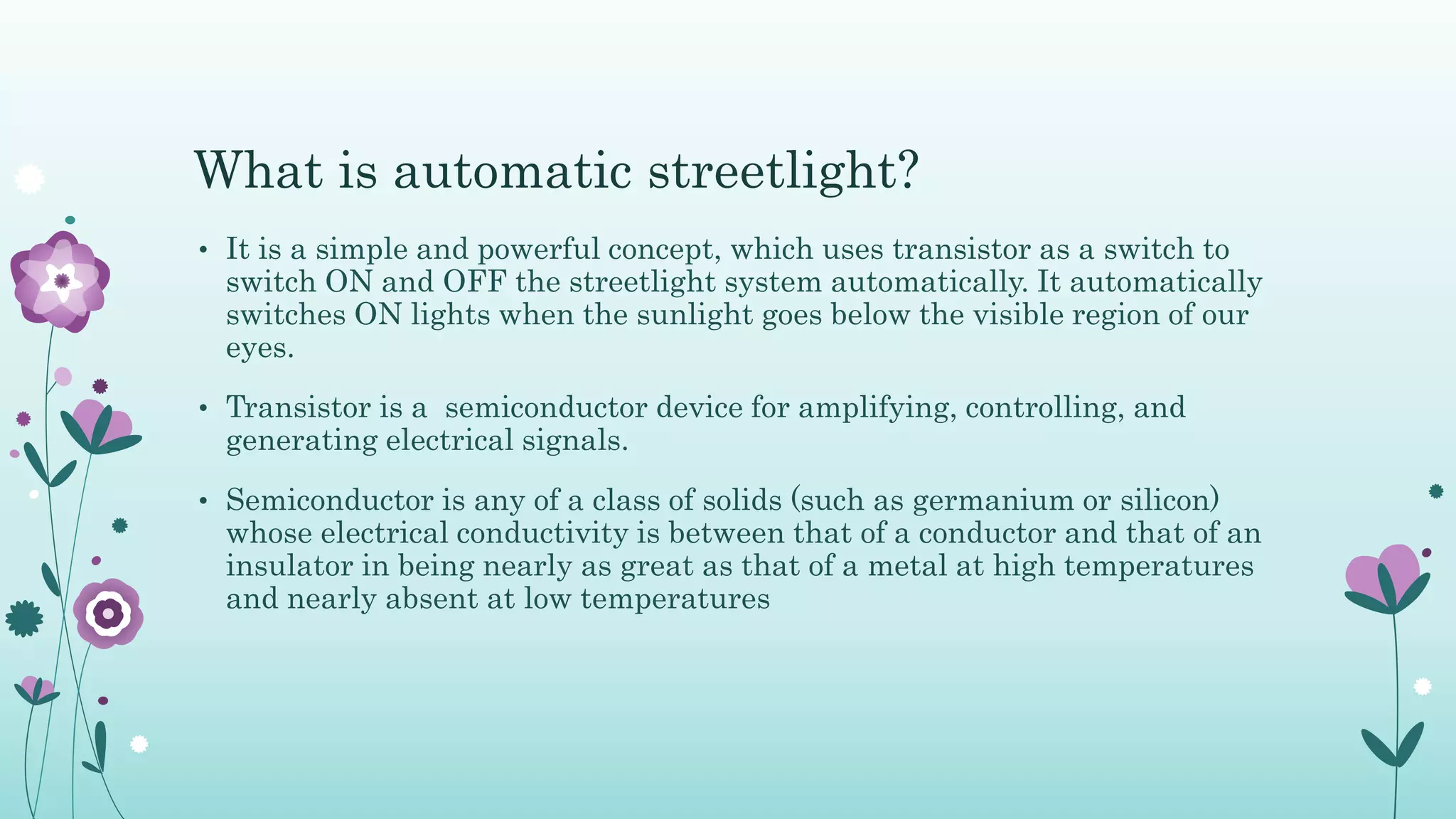 Automatic streetlight | PPTX