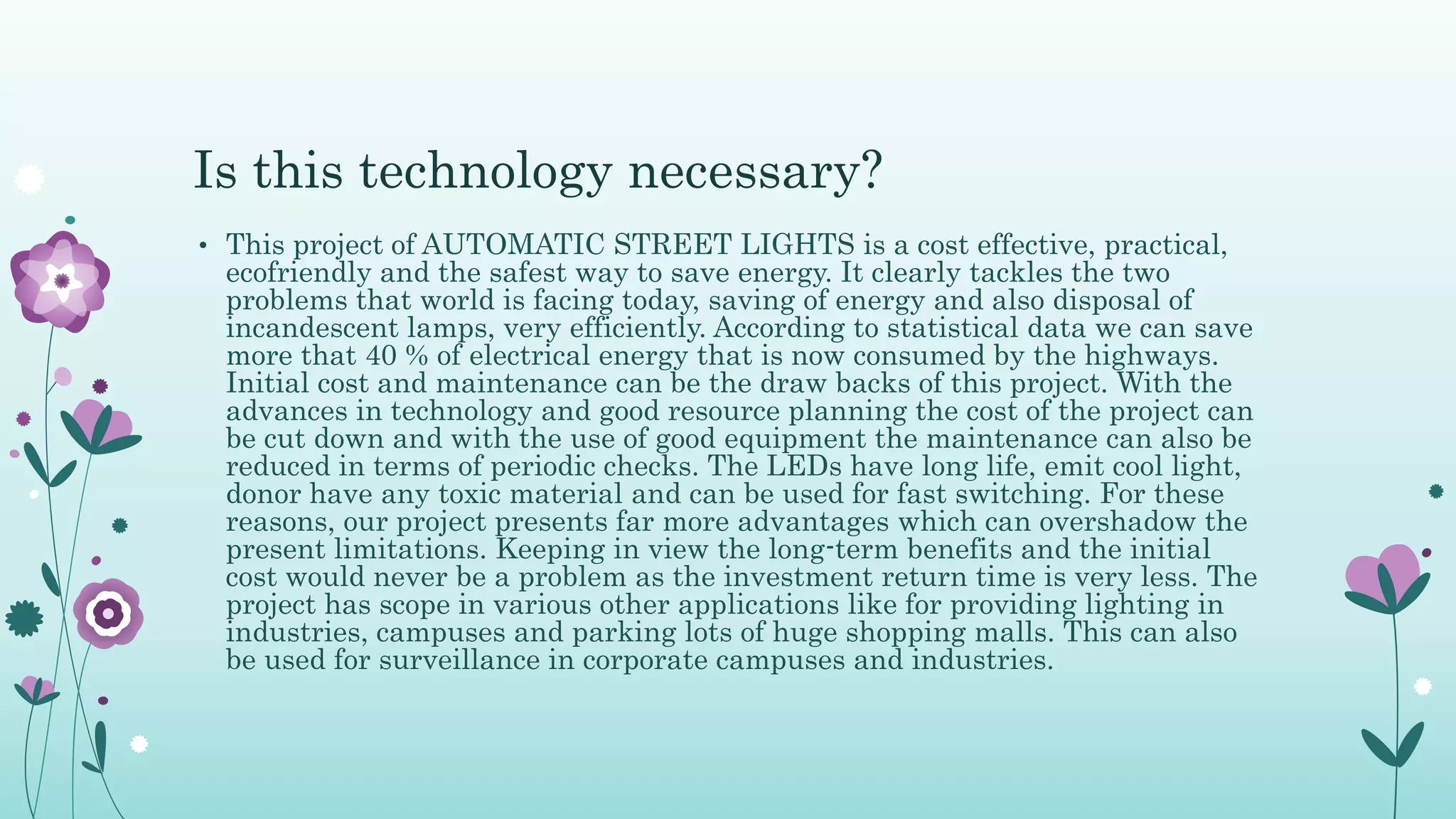 Automatic streetlight | PPTX