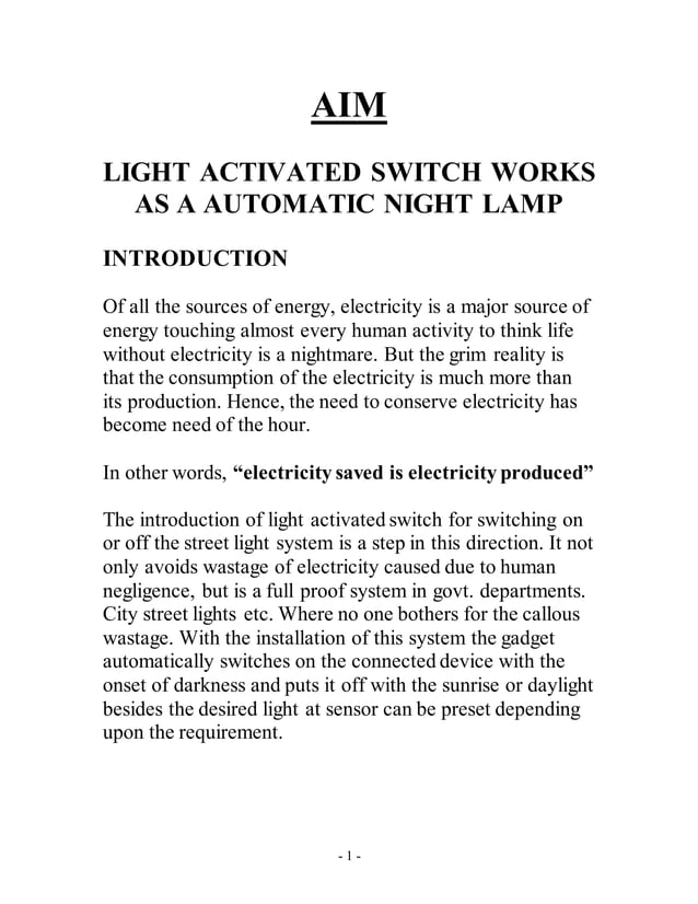 Automatic street light | PDF