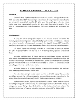Automatic street light control system | DOCX
