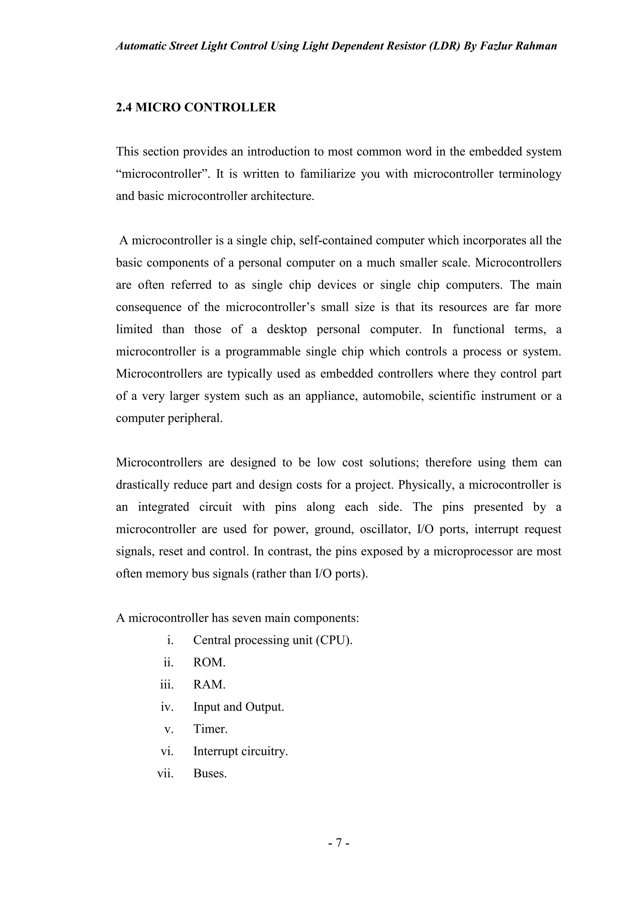 Automatic street light control using LDR. | PDF