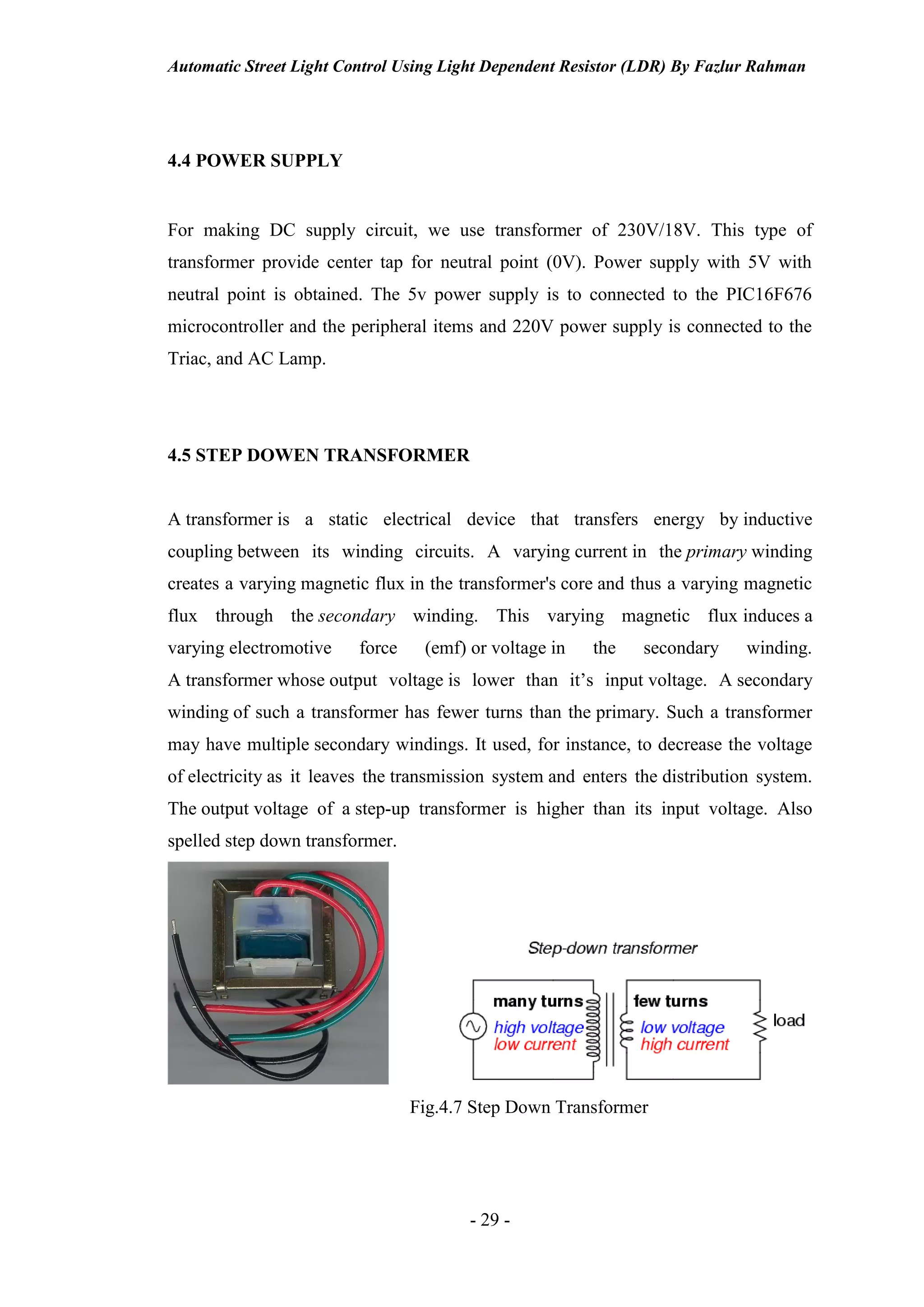 Automatic street light control using LDR. | PDF