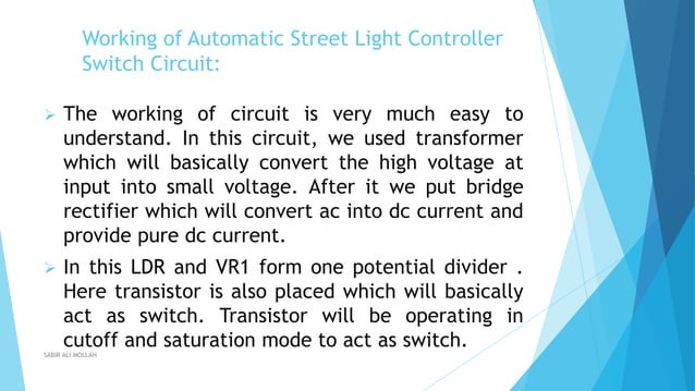 Automatic Street Light Control Using Ldr Ppt