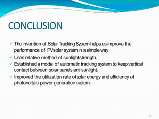 Automatic sun tracking system | PPTX